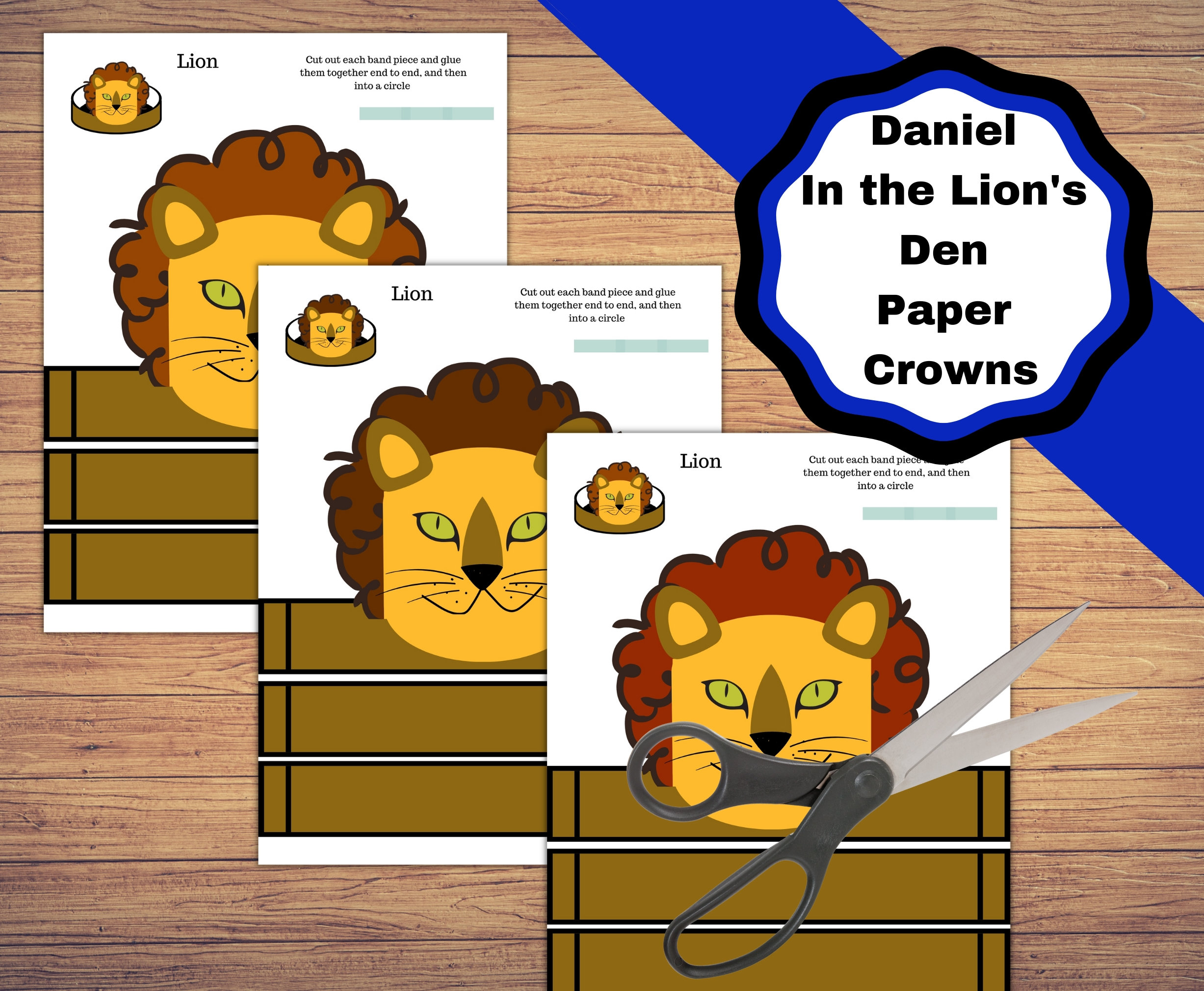 Printable Daniel in the Lion's Den Paper Crowns. Daniel, Darius, and ...