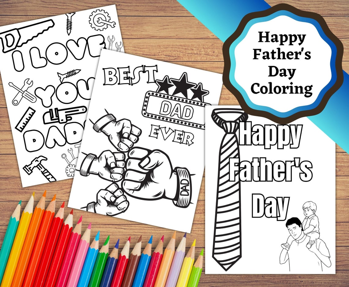 Printable Happy Father's Day Coloring Pages. Worlds Best Dad Coloring ...