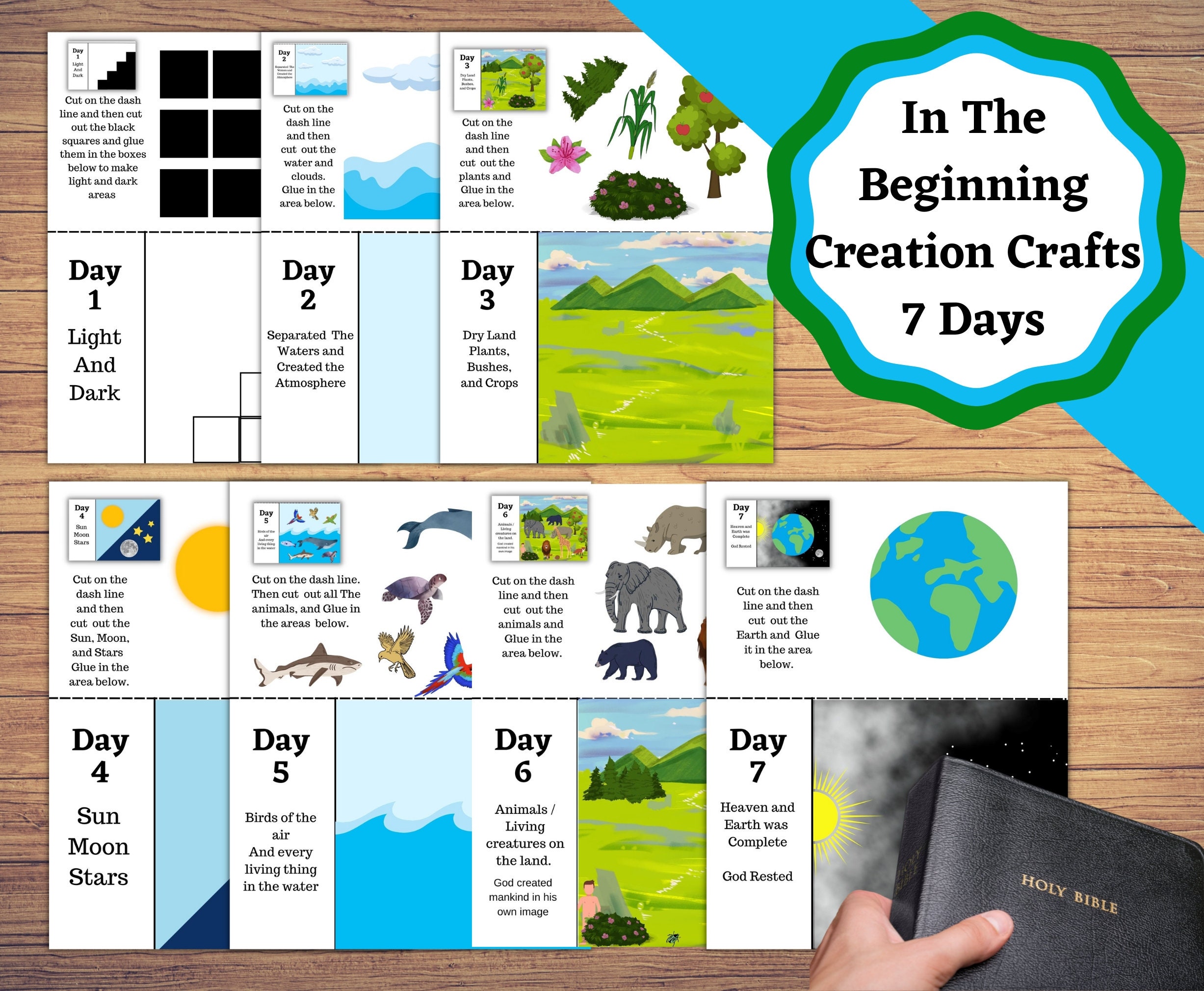 Printable Creation Crafts for Each Day. Seven Day Crafts for Teaching ...