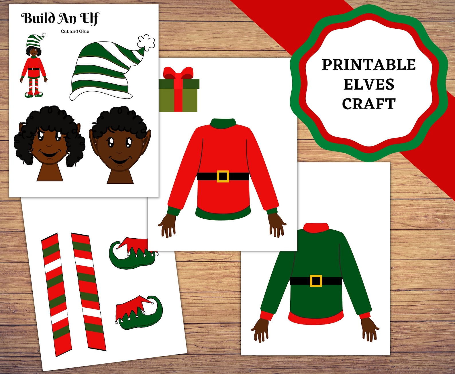 Build an Elf, Printable Christmas Elves Craft. Christmas Elves With ...