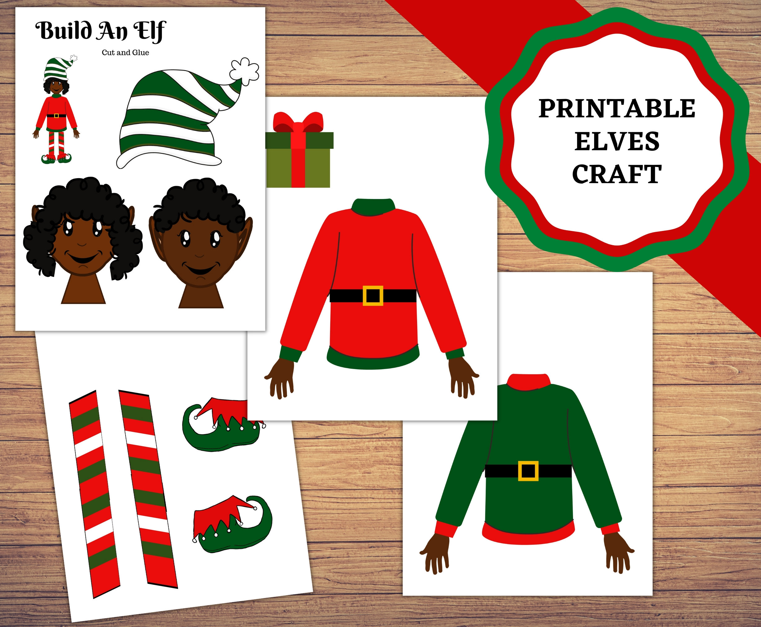 Build an Elf, Printable Christmas Elves Craft. Christmas Elves With ...