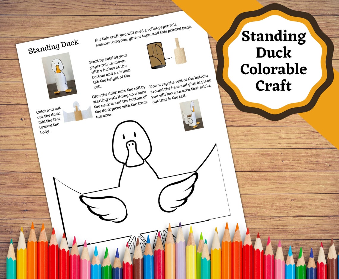 Printable Standing Duck Craft Mage With Toilet Paper Roll or ...