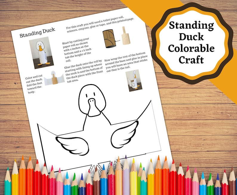 Printable Standing Duck Craft Mage With Toilet Paper Roll or ...