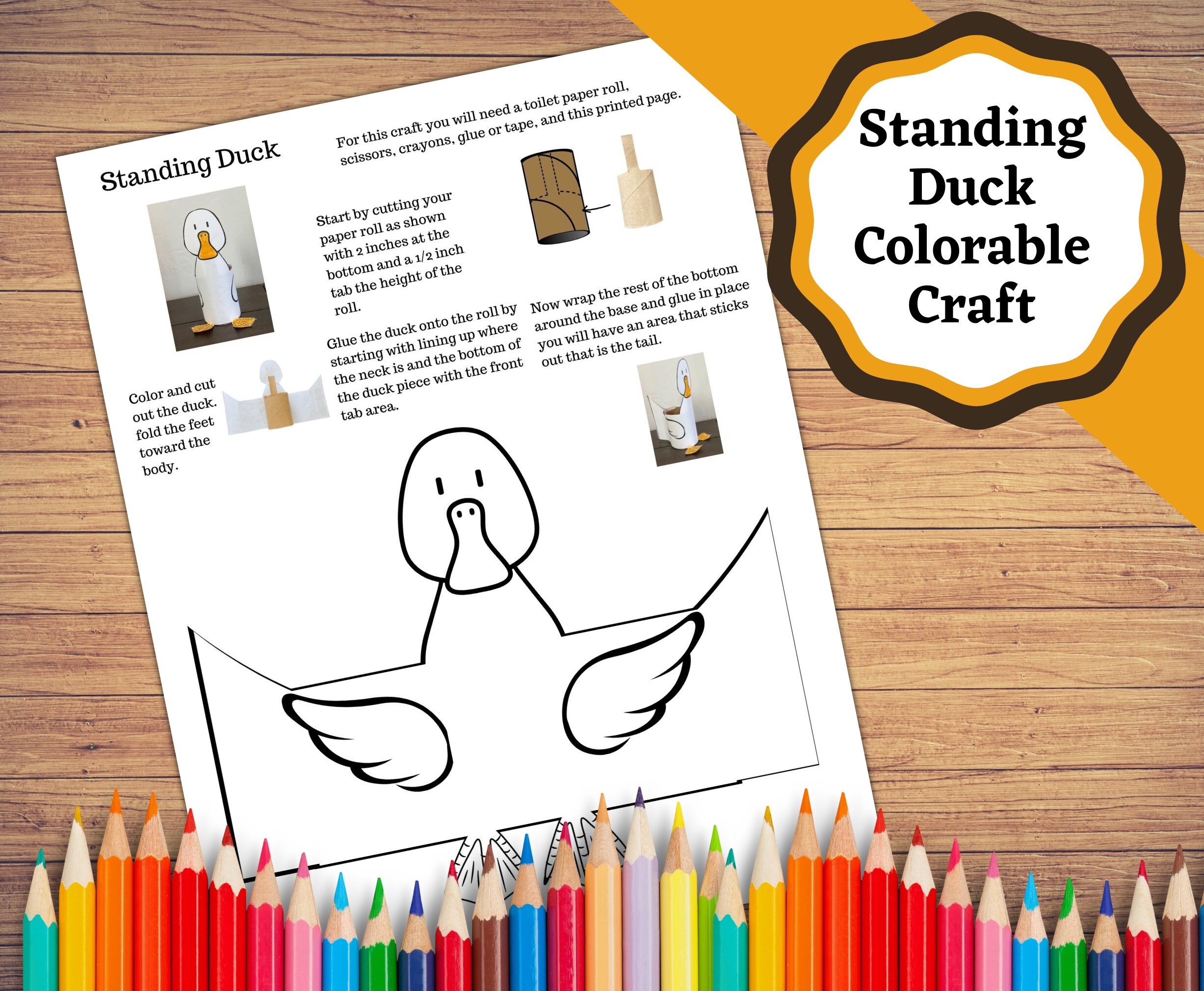 Printable Standing Duck Craft Mage With Toilet Paper Roll or ...