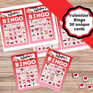 Printable Valentines Bingo Cards. Happy Valentine's Day Bingo Cards ...