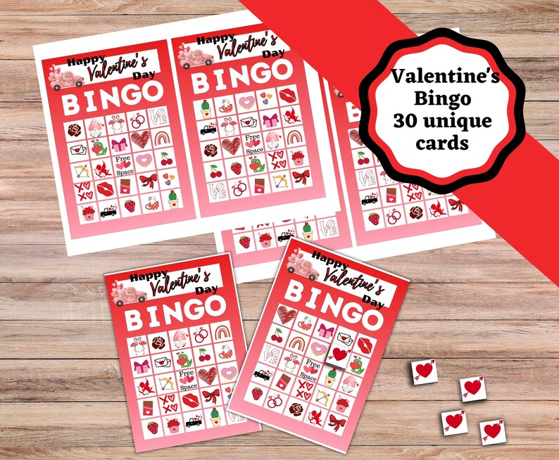Printable Valentines Bingo Cards. Happy Valentine's Day Bingo Cards ...