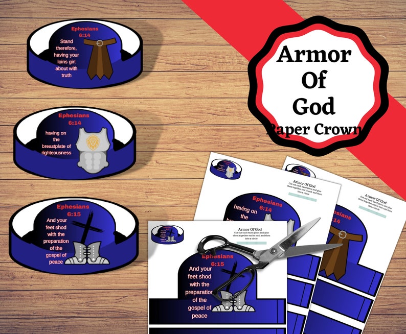 Printable Paper Crowns, VBS Paper Crowns. Armor of God. Each Piece of ...