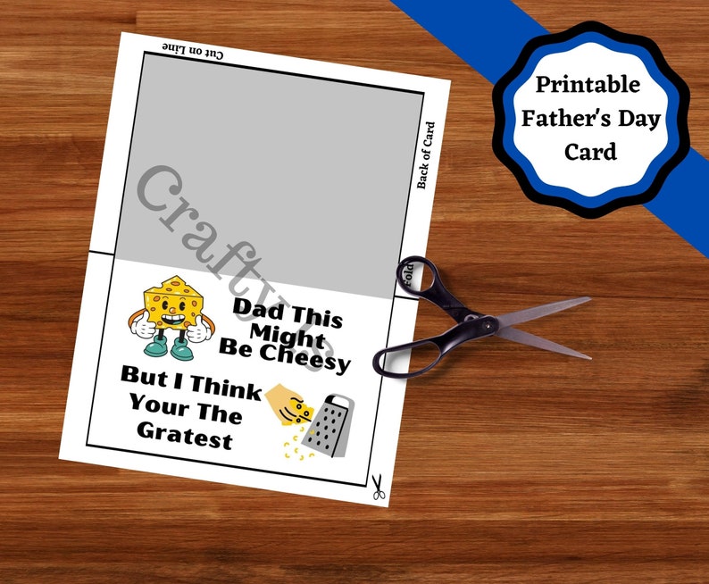 Cheesy Printable Father's Day Card, Very Punny Dad Joke Card. - Etsy
