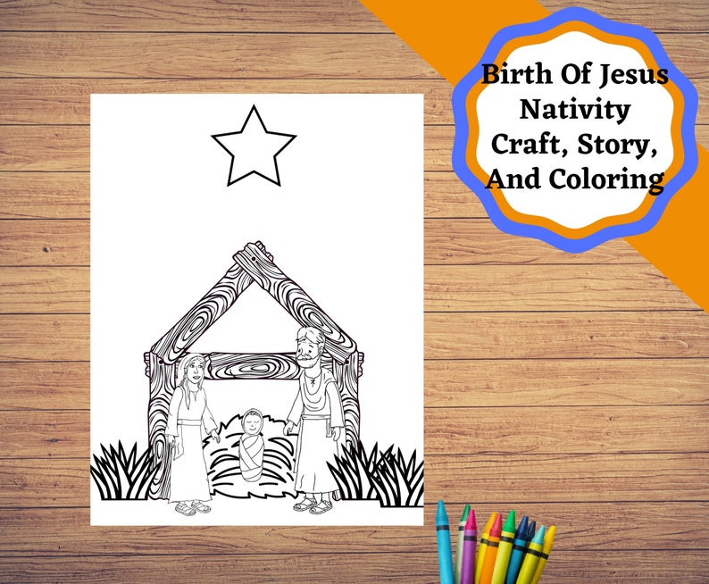 Birth of Jesus Printable Craft. Christmas Nativity Birth of Christ ...