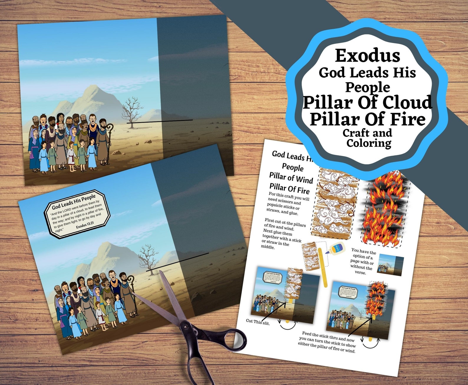 Printable Exodus From Egypt, God Leads His People, Pillar of Cloud ...