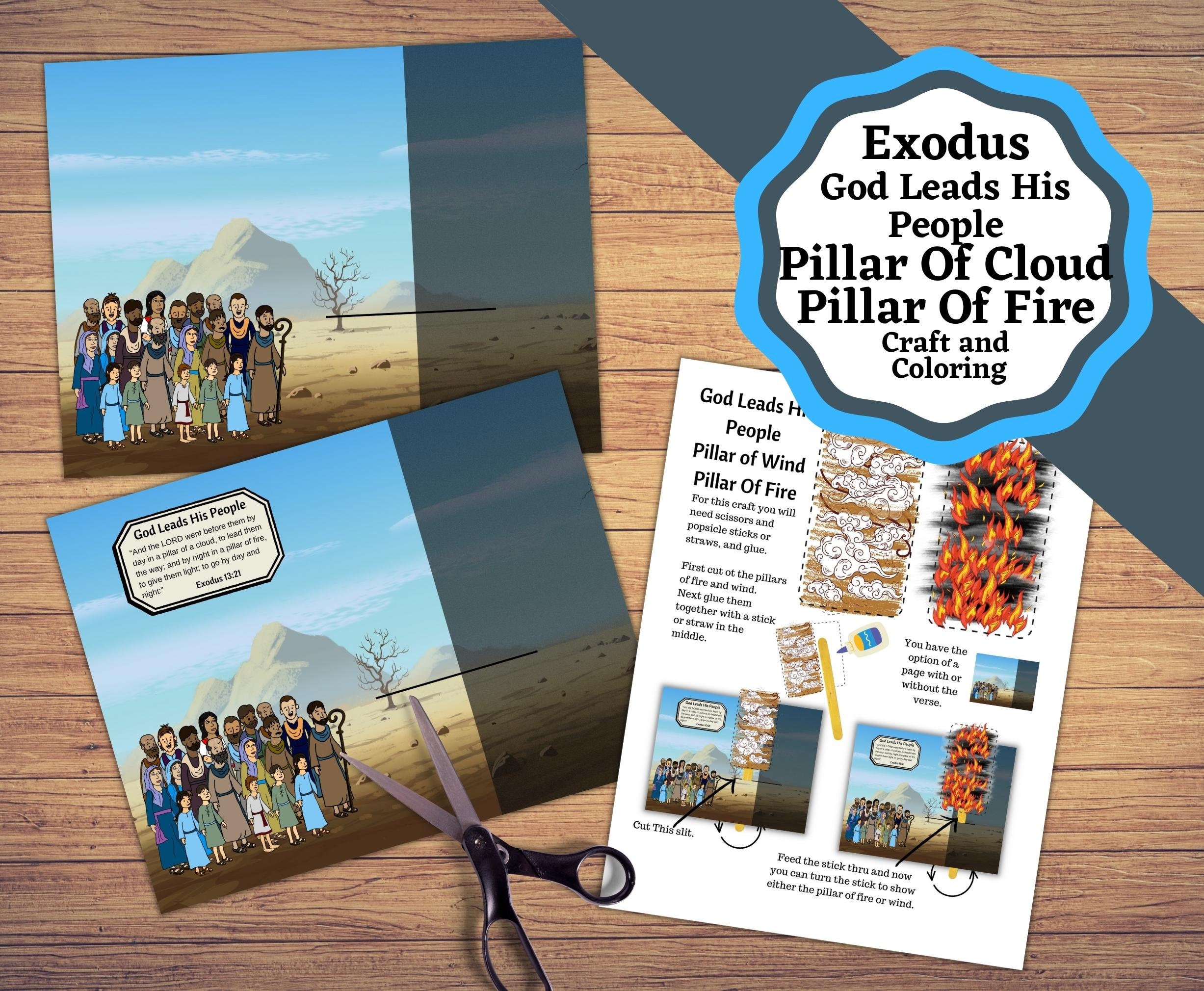 Printable Exodus From Egypt, God Leads His People, Pillar of Cloud ...