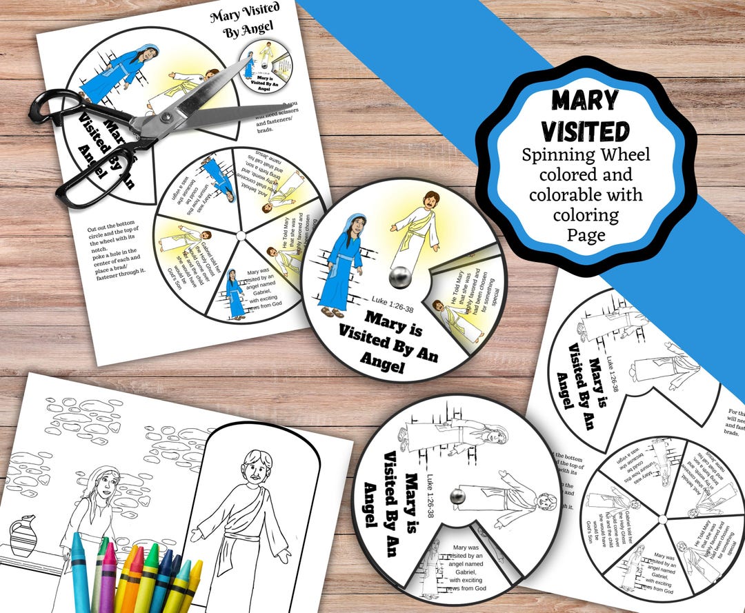 Mary Visited by an Angel Spinning Wheel/craft. Mary Mother of Jesus ...