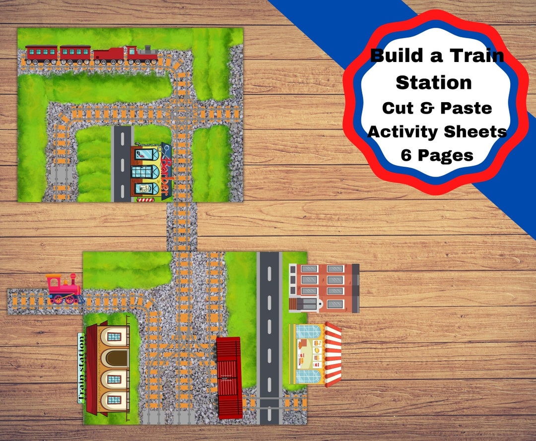 Build a Train Yard, Printable Paper Trains With Railroads. Train Craft ...