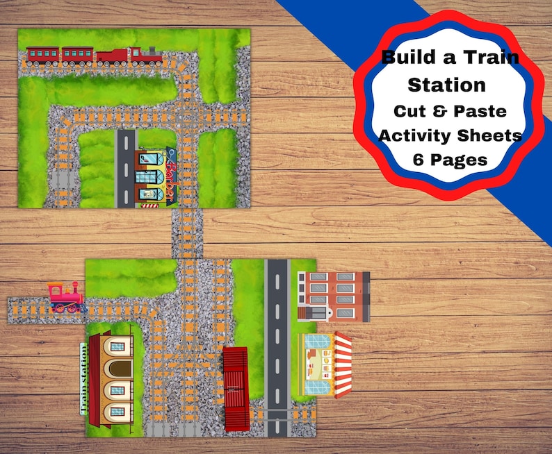 Build a Train Yard, Printable Paper Trains With Railroads. Train Craft ...