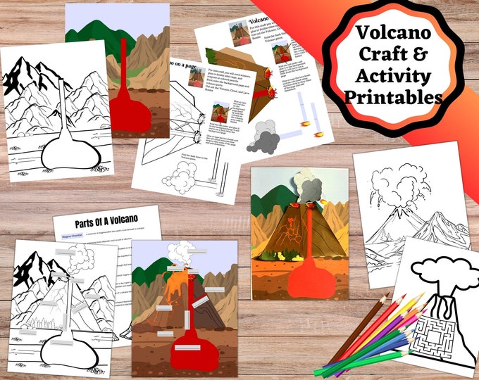 Buy Volcano Template, Volcano Craft for Kids, Volcano Craft for ...