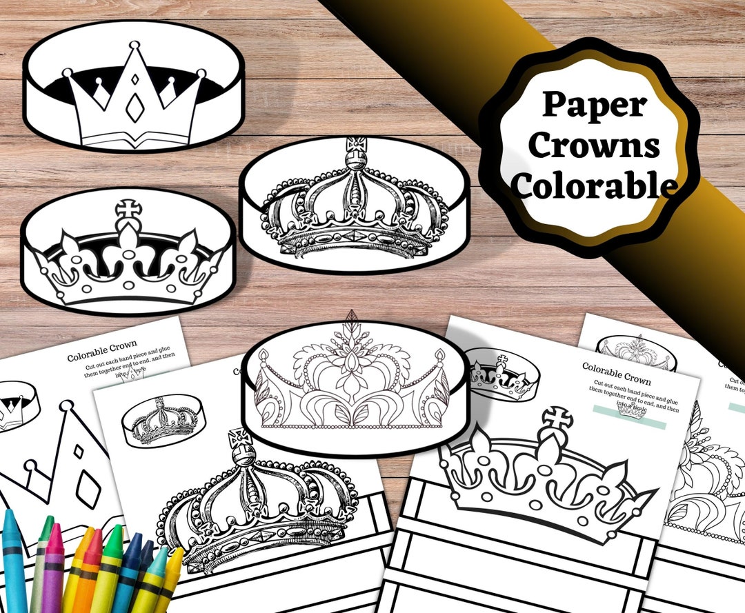 Printable Paper Crowns in Black and White so They Are Colorable. 4 ...