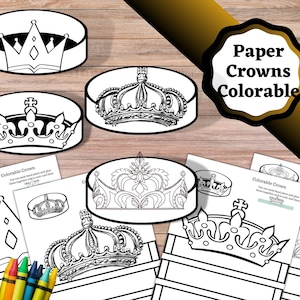 Printable Paper Crowns in Black and White so They Are Colorable. 4 ...