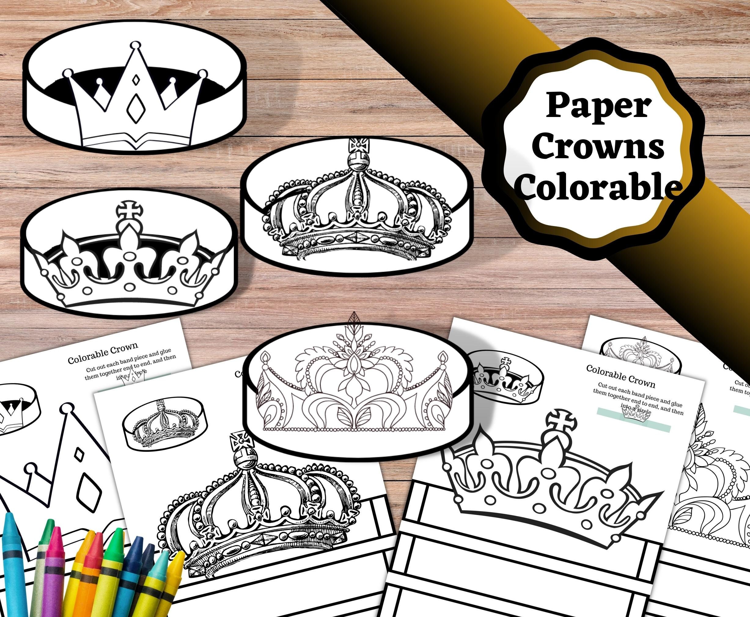 Printable Paper Crowns in Black and White so They Are Colorable. 4 ...