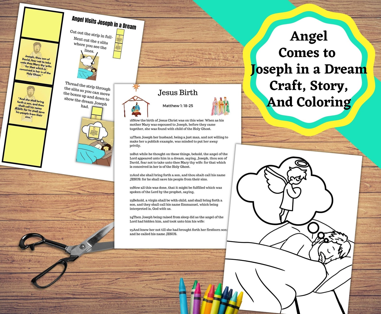 Angel Visits Joseph in a Dream to Tell Him About Jesus. Print Lesson ...