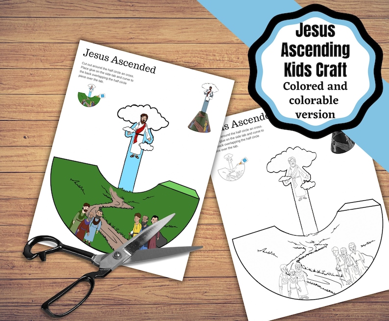 Jesus Ascending Kids Craft. Printable Kids Craft for Jesus Ascending to ...