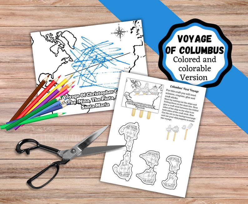 Columbus First Voyage Kids Craft. Ship Puppets for Columbus Day ...