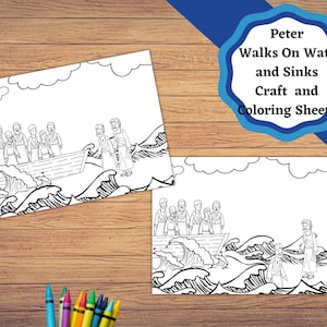 Peter Walks on Water and Sinks Beneath the Water, Printable Craft and ...