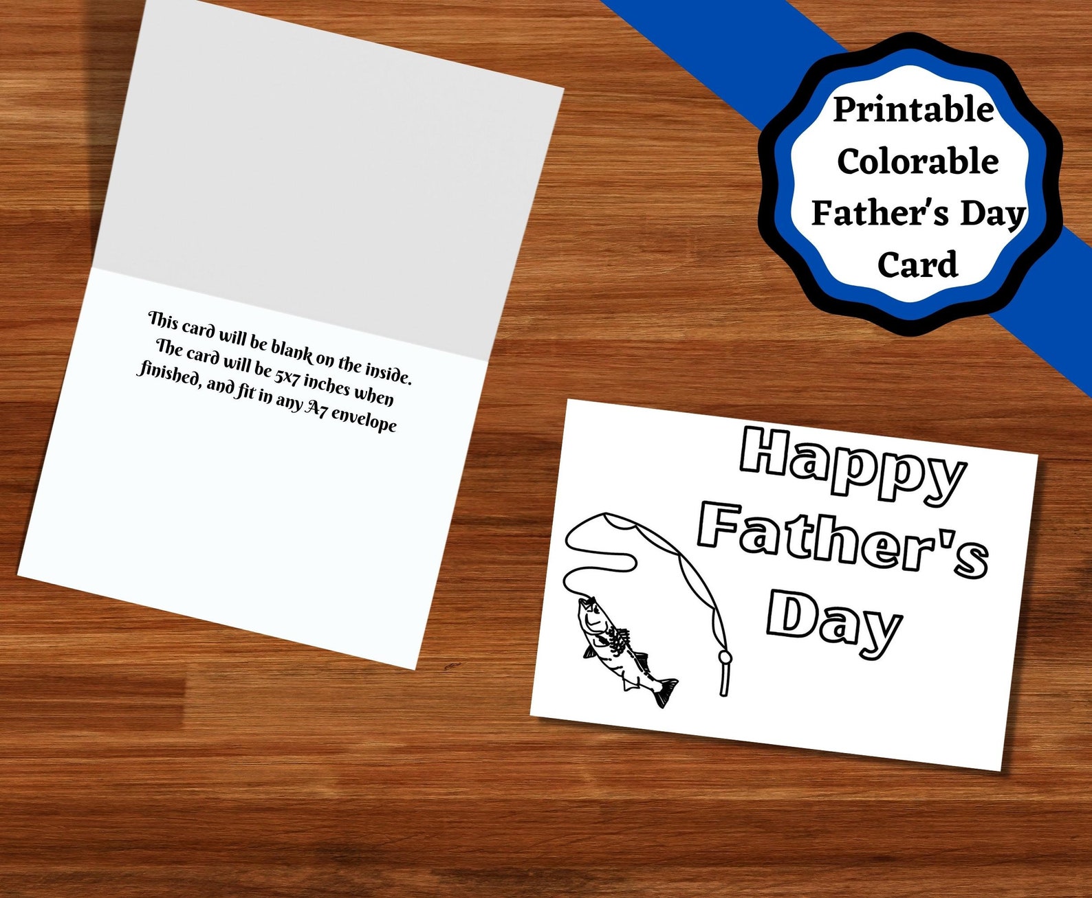 Printable Father's Day Card With Fishing Theme to Be Colored, Great ...