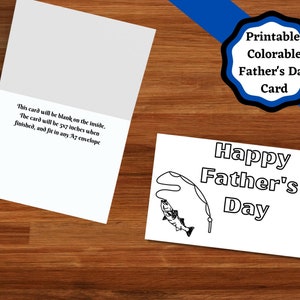 Printable Father's Day Card With Fishing Theme to Be Colored, Great ...