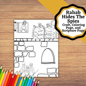 Rahab Hides the Spies, Bible Story Craft. Kids Bible Craft and Coloring ...