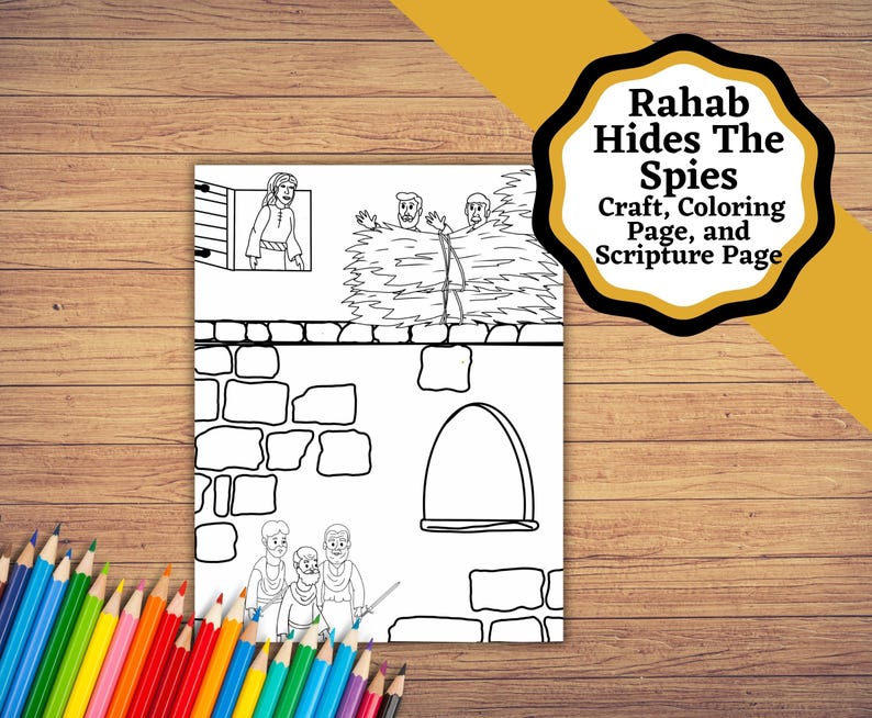 Rahab Hides the Spies, Bible Story Craft. Kids Bible Craft and Coloring ...