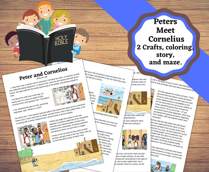 Printable Activity Set for Peter's Vision, and Peter Meets Cornelius ...