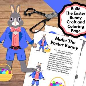 Build Your Own Easter Bunny, Printable Easter Craft and Coloring Page ...
