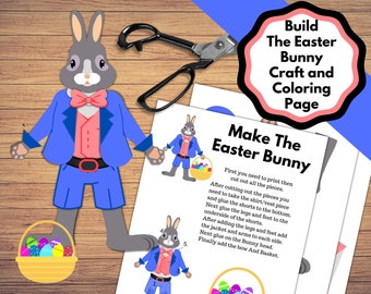 Spring Bunny Craft: Printable Easter Template (PDF) - Etsy Canada