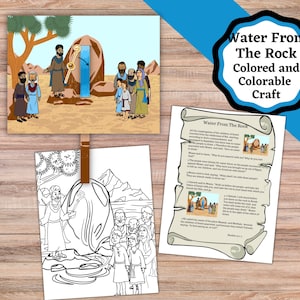 Printable Water From the Rock Bible Story Craft. Moses and the ...