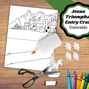 Printable Triumphal Entry Colorable Craft for Kids, Easter Sunday ...