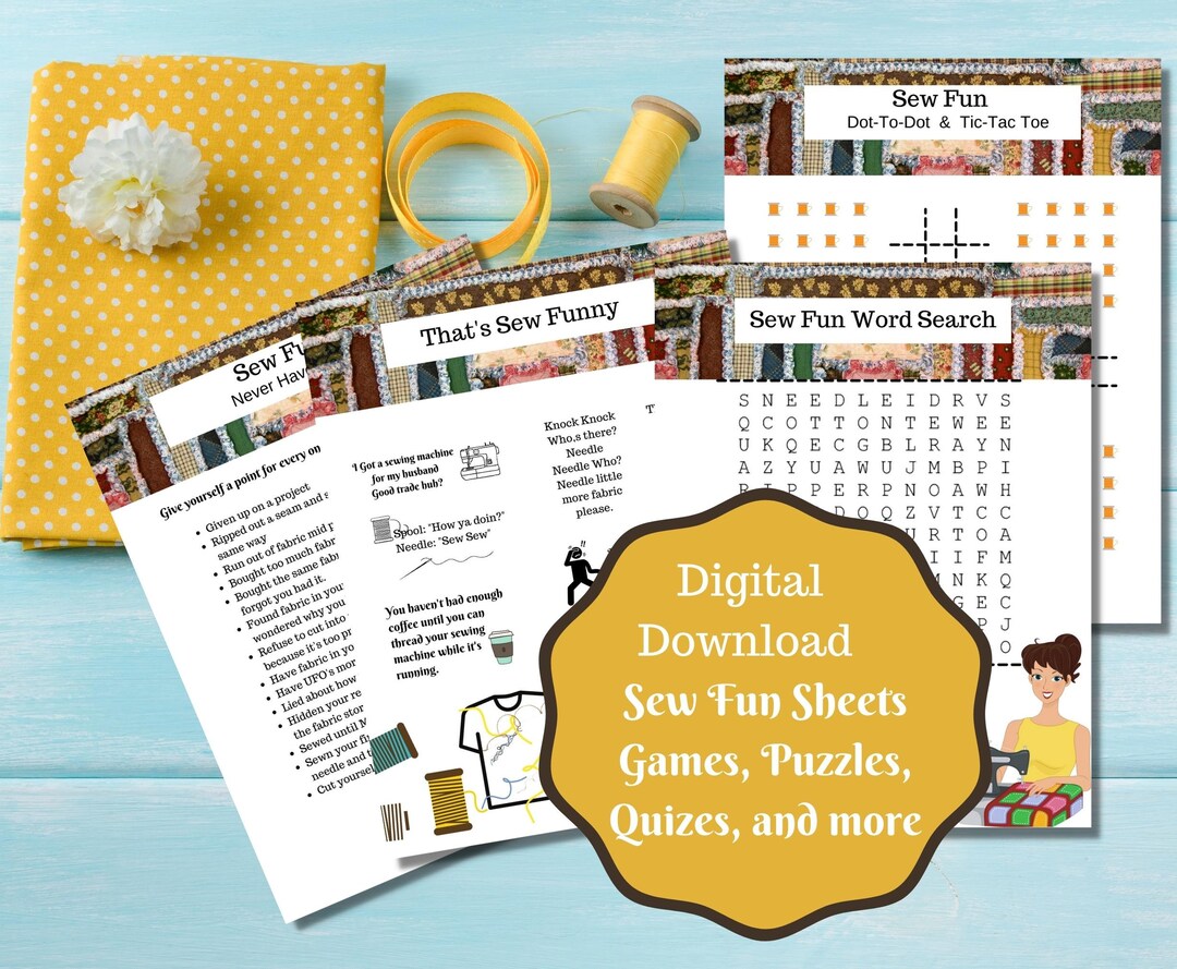 Quilting Word Search, Sewing Themed Word Search and Games, Quilting ...