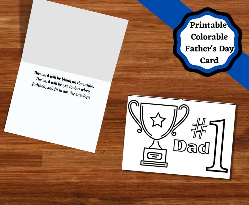 Tarjeta imprimible para colorear del día del padre gran - Etsy México