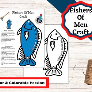 Fishers of Men Printable Bible Craft Easy Craft to Make Fishing Pole ...