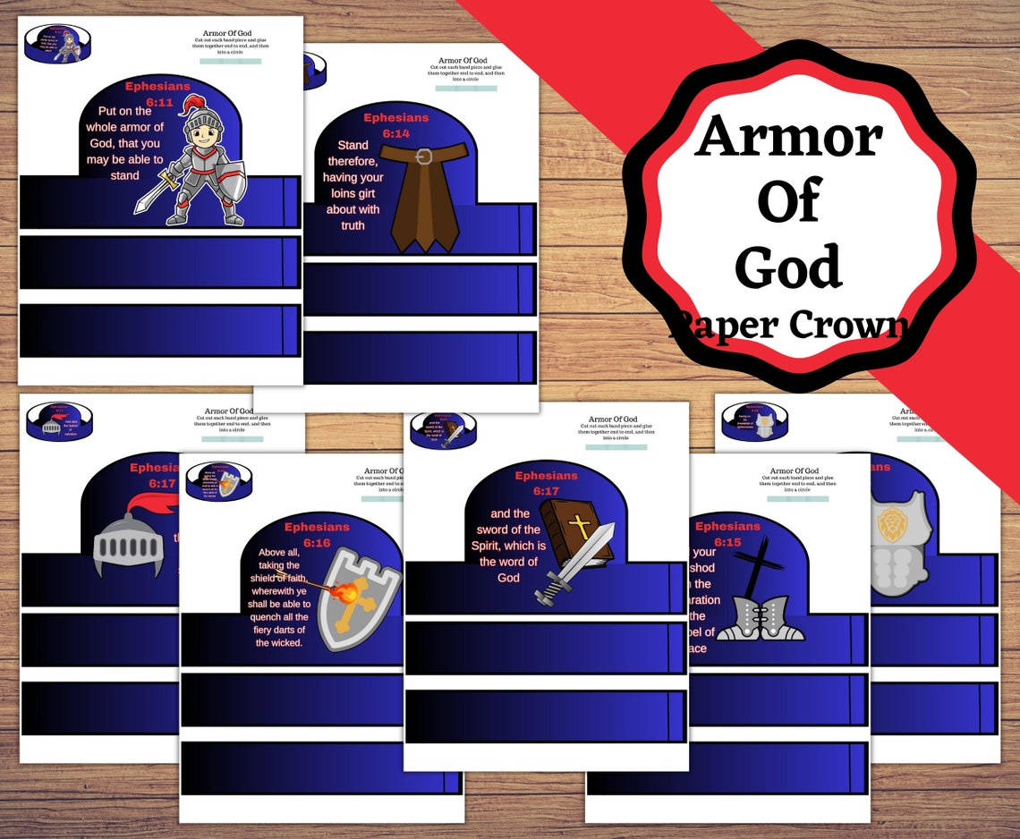 Printable Paper Crowns, VBS Paper Crowns. Armor of God. Each Piece of ...