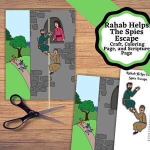 Rahab Helps the Spies Escape. Colored and Colorable Craft With ...
