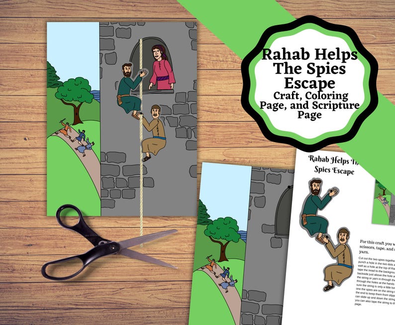 Rahab Helps the Spies Escape. Colored and Colorable Craft With ...
