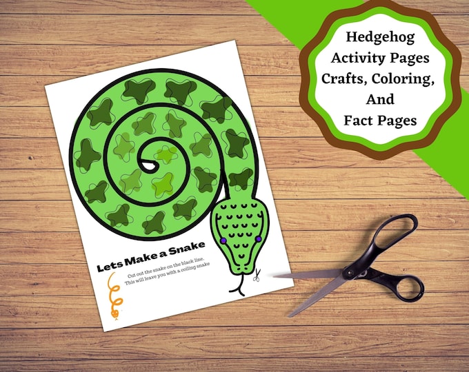 3D Paper Snake Craft for Kids Ages 4-8 | Cut Fold Chain Activity ...