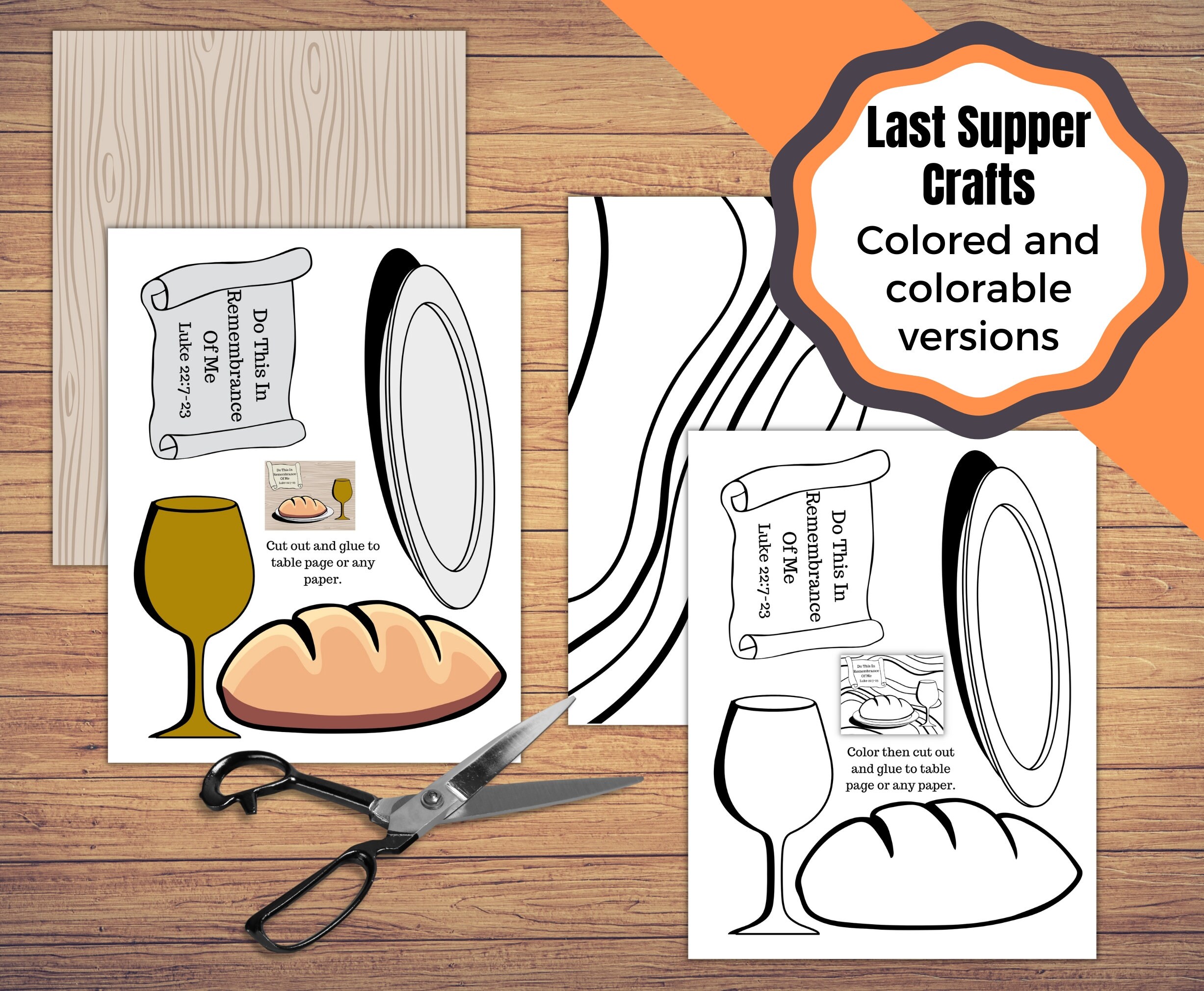 Printable Lords Supper Craft Last Supper Craft Comes With A Colored Printable Lords Supper Craft Last Supper Craft Comes With A Colored