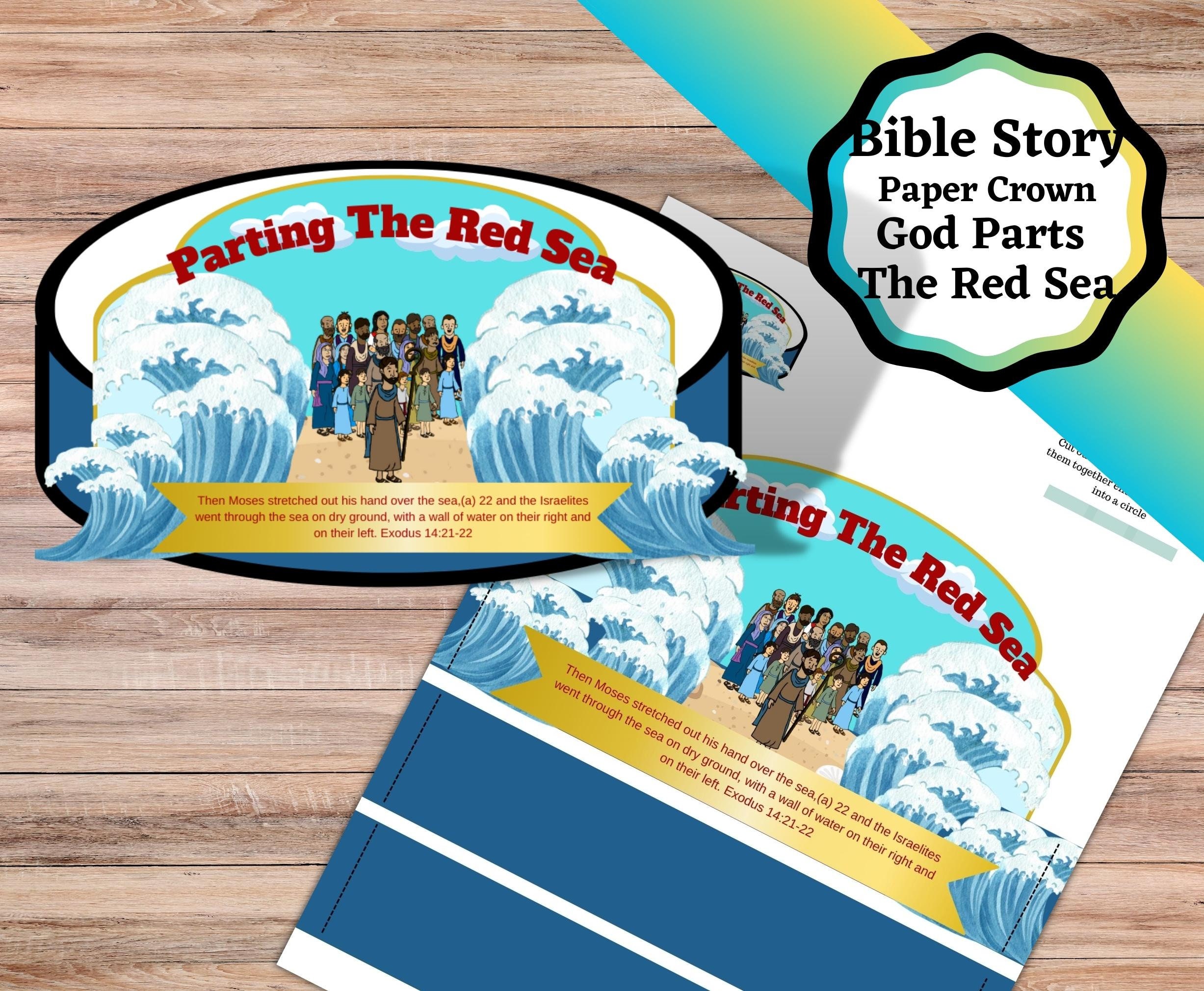 Printable God Parts the Red Sea Paper Crown. Bible Story Moses and the ...