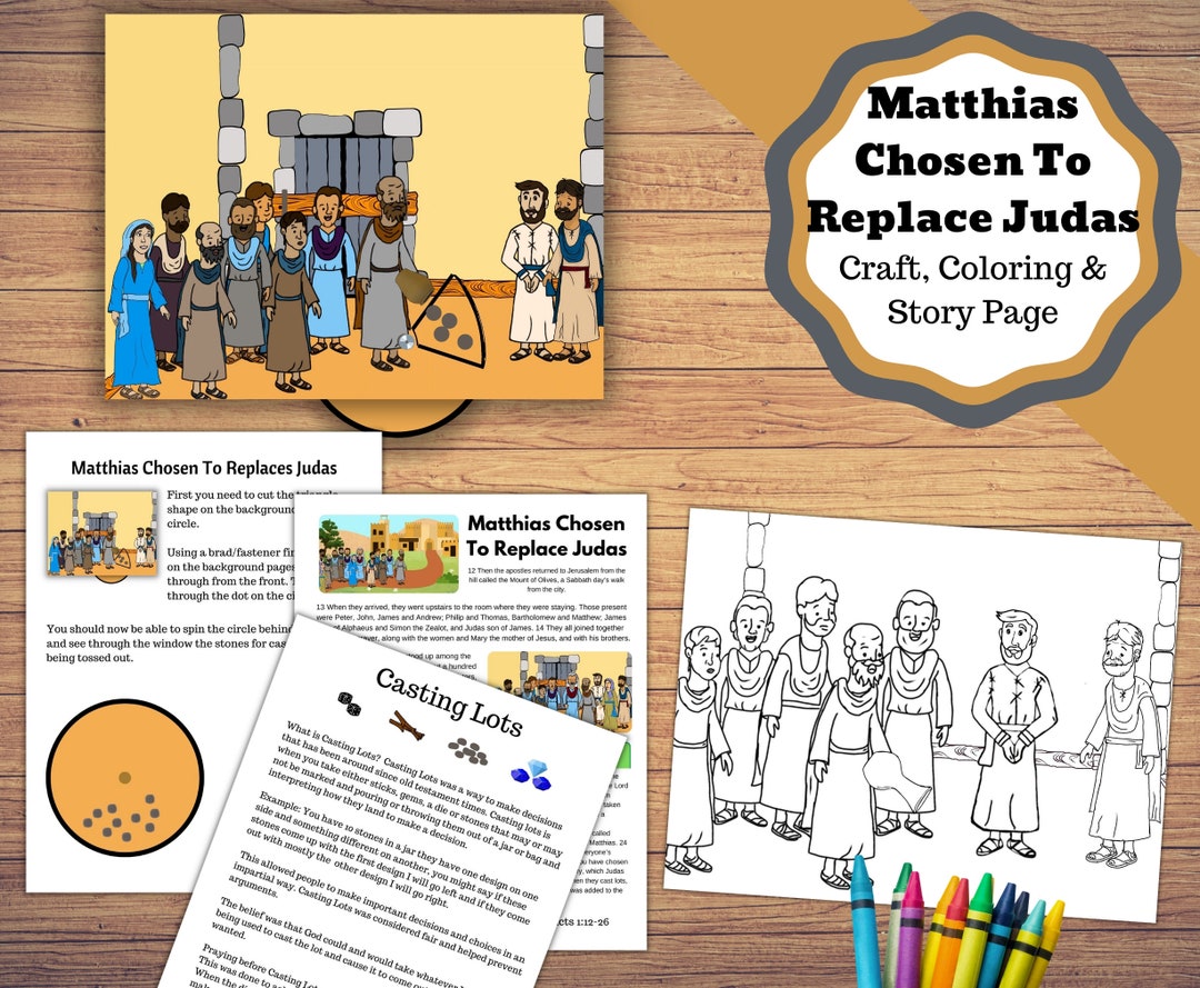 Printable Craft for Matthias Chosen to Replace Judas as One of the ...