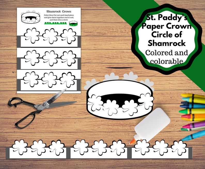 Printable Paper Shamrock Crown for Kids, St. Patrick's Day Kids Craft ...