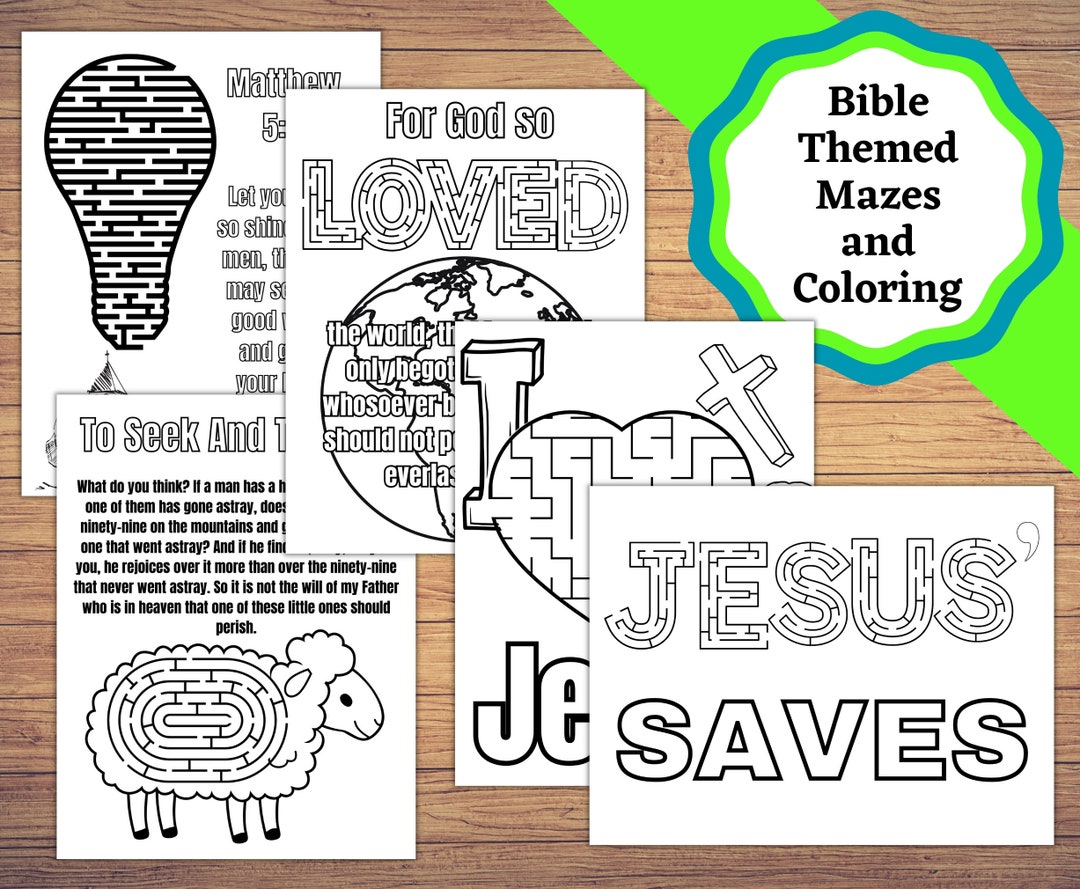 Printable Bible Themed Pages With Mazes That You Can Color. Fun Mazes ...