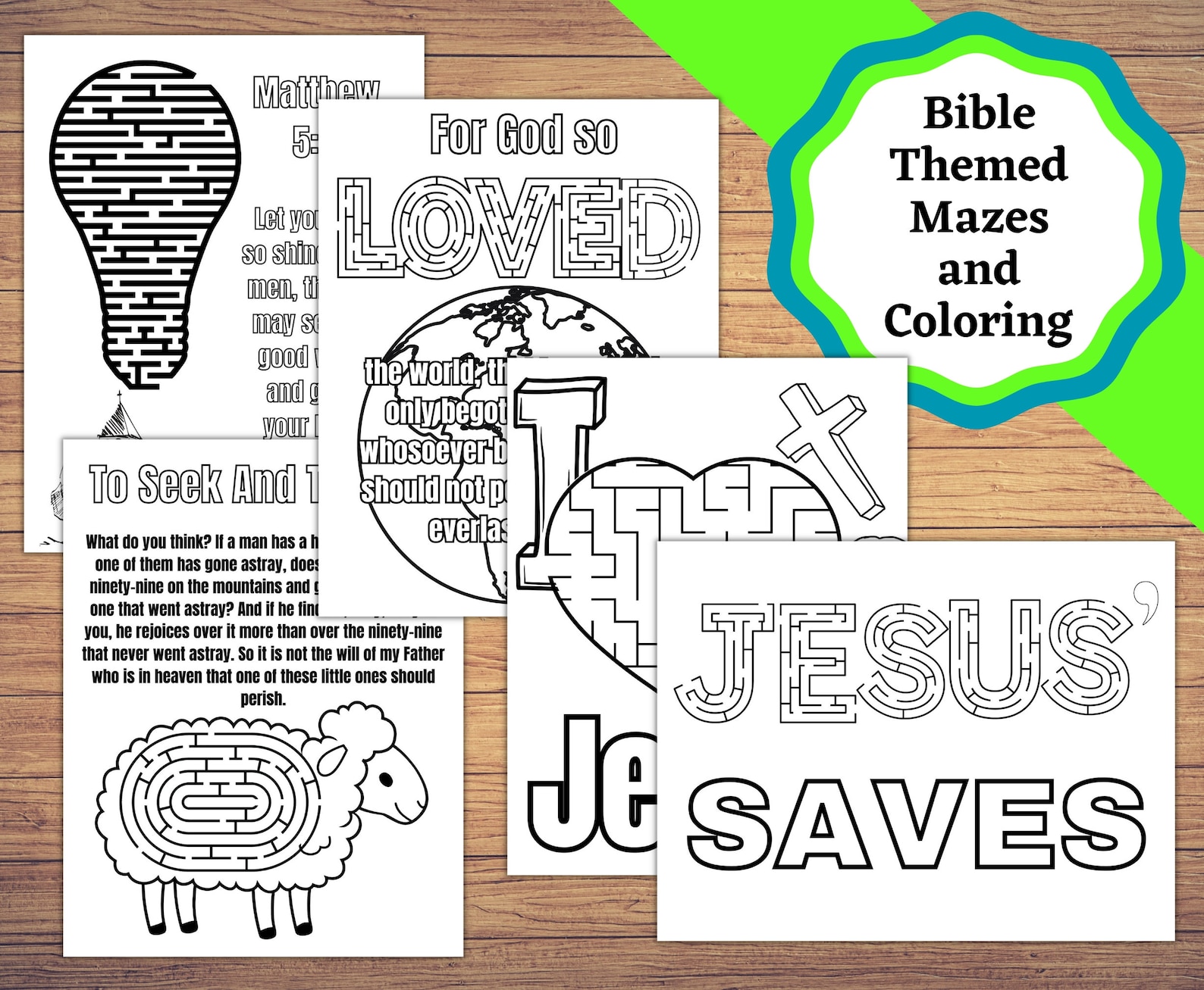 Printable Bible Themed Pages With Mazes That You Can Color. Fun Mazes ...
