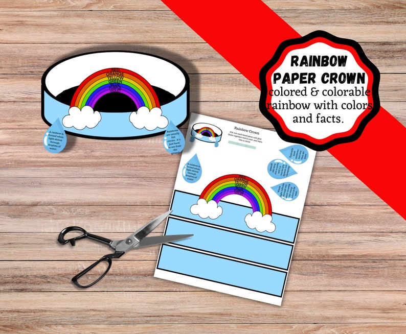 Printable Rainbow Paper Crown, About Rainbows Printable Craft. Rainbow ...