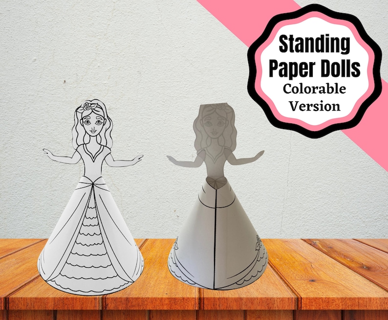 Printable Standing Paper Dolls. Standing Princess Paper Dolls. Paper ...